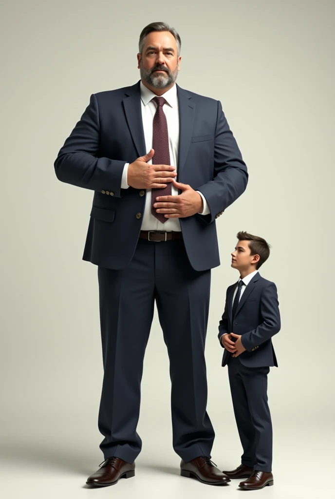 A very tall male businessman with a slight beard and a very small ...