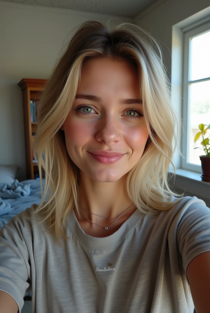 A smartphone selfie of a 20-year-old Russian woman with ultra - SeaArt AI