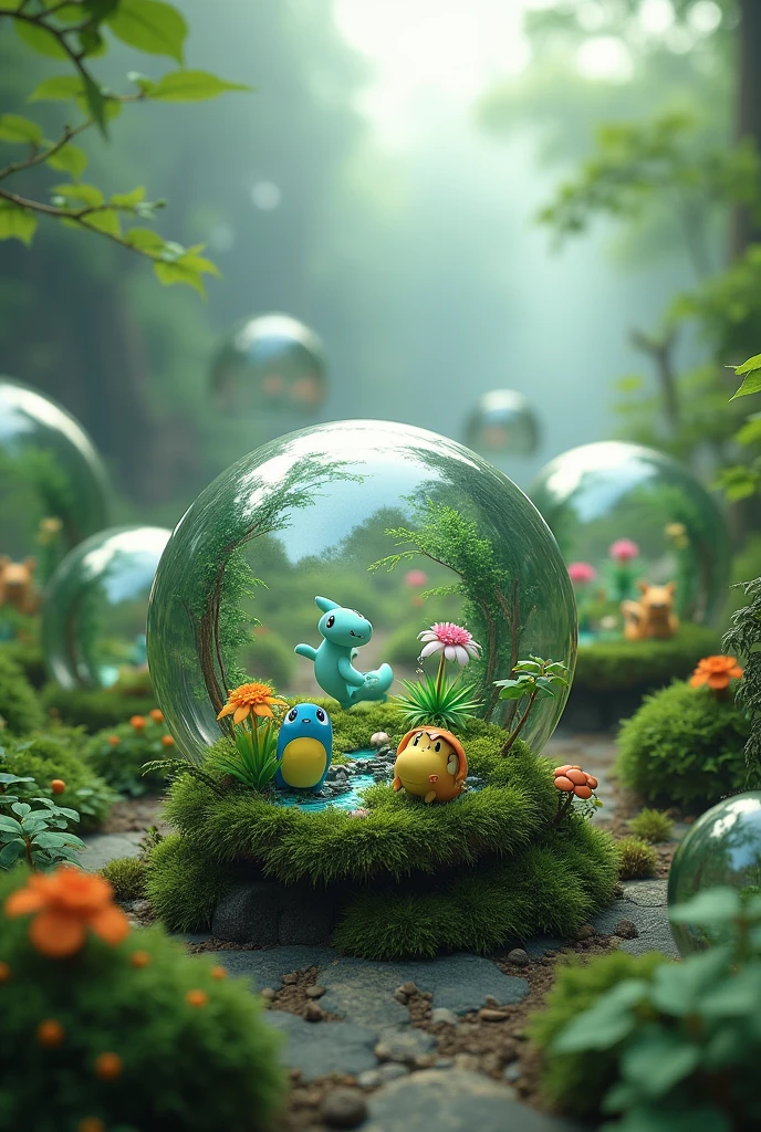 marbles with elaborate miniature jungles inside，Mr.々Can you see Pokémon ...