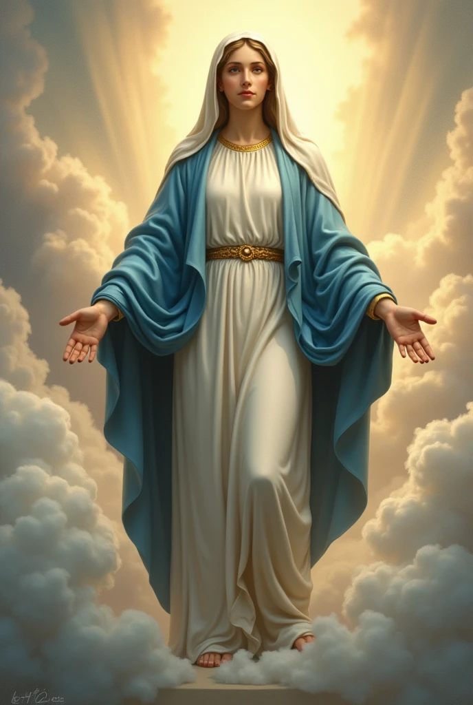 A beautiful and serene depiction of Our Lady of Health, a compassionate ...