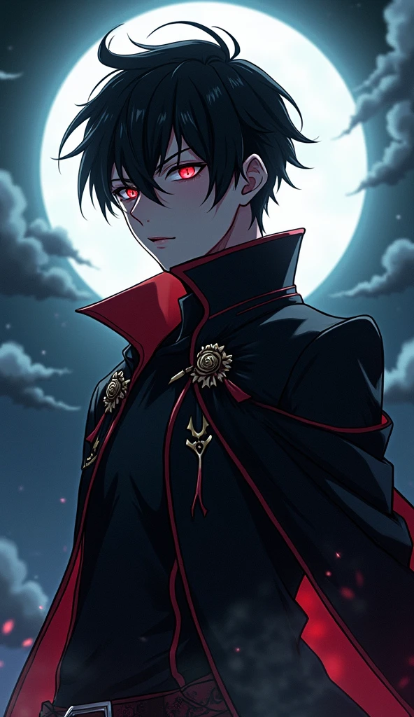 Anime-style, highly detailed illustration of a 19-year-old male ...