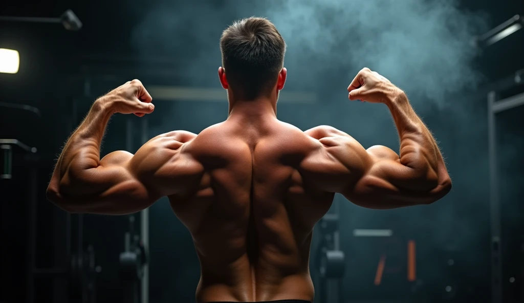 "A person with a well-defined muscular arm is shown from behind - SeaArt AI