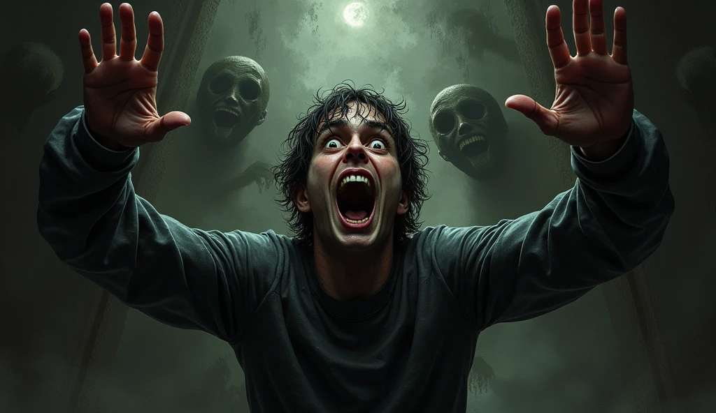 Frightened person tormented - SeaArt AI