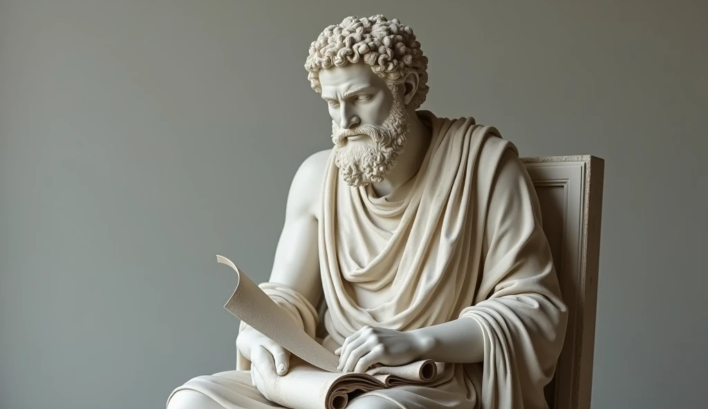 Statue of Epictetus seated : " Epictetus represented in a statue in a ...