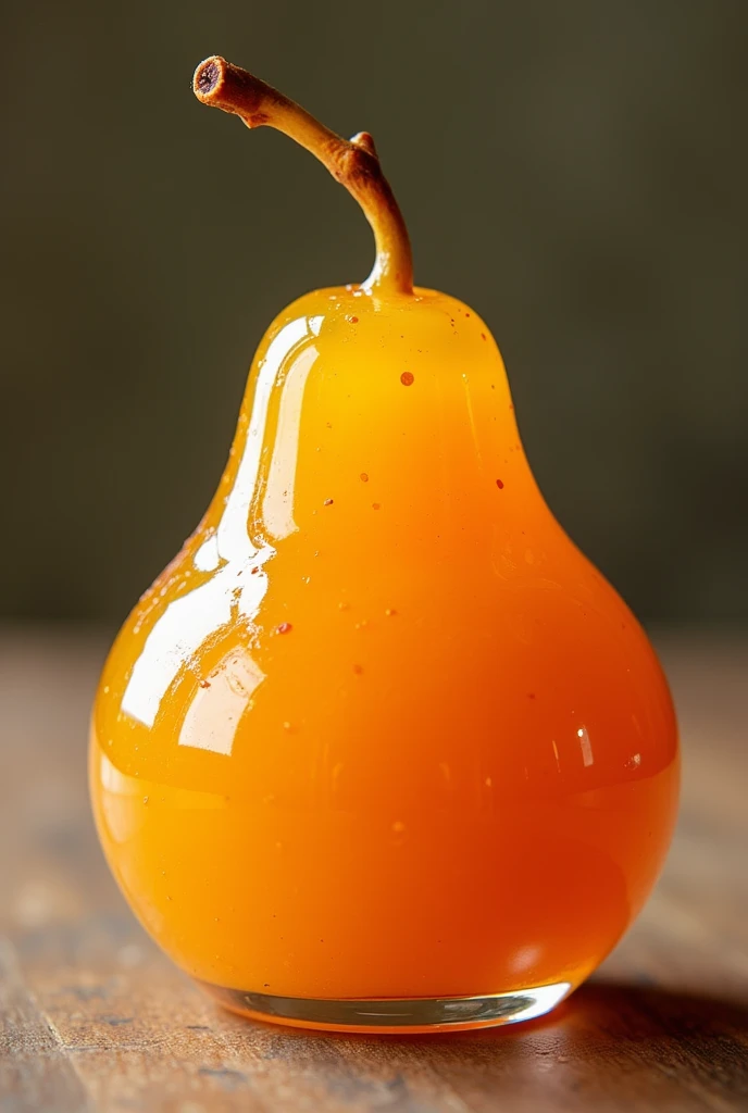 Aguaymanto jam with a pear-shaped glass container with a lid and that ...
