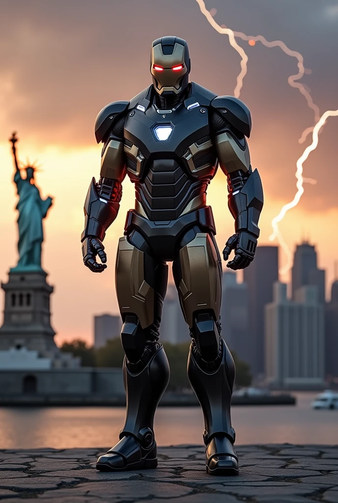 An ultra-realistic depiction of Iron Man as an American warrior - SeaArt AI