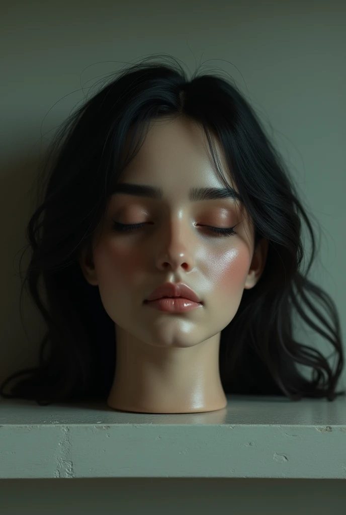 ((India beautiful woman disembodied head on shelf)),Real woman - SeaArt AI