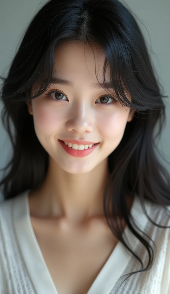 Woman。 super real 。photograph。clear。 black hair。beautiful。Normal body ...