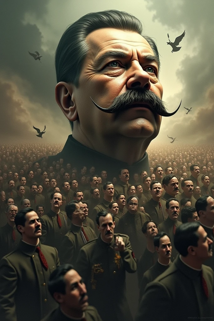 Stalin's head in hitler stampede - SeaArt AI