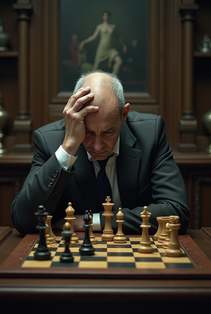 Bored chess player classic - SeaArt AI