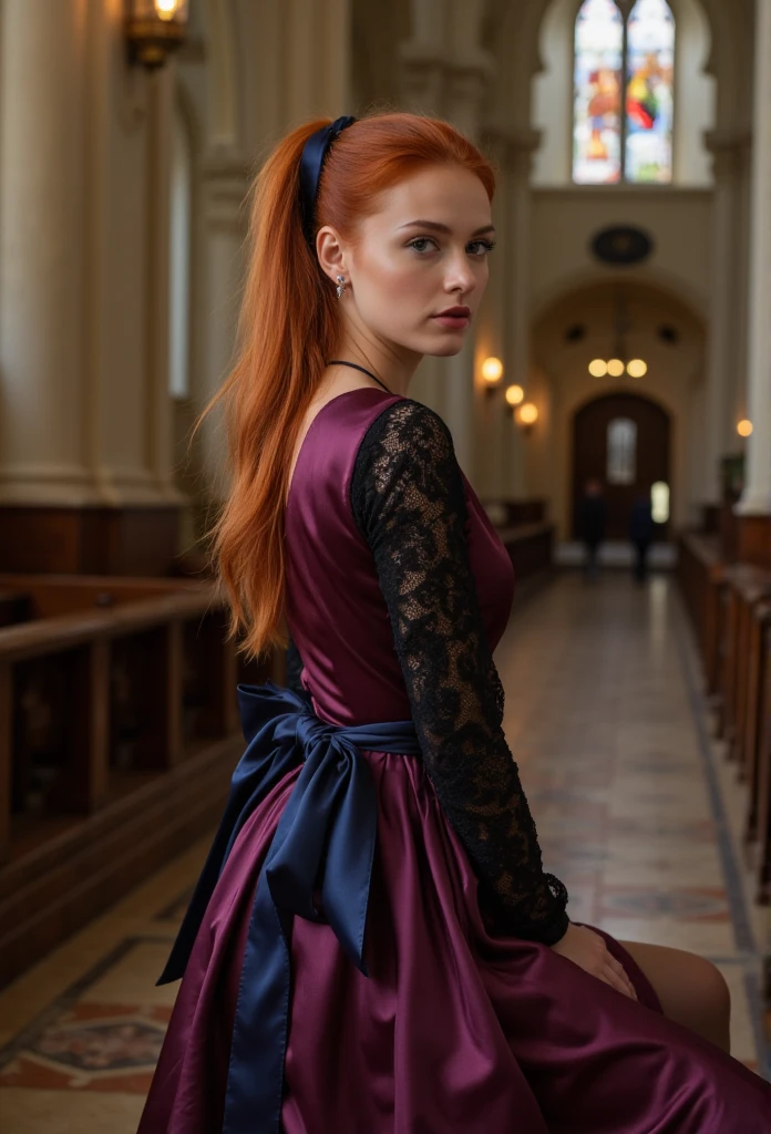 Young red haired german woman, beautiful eyes. long red hair with ...