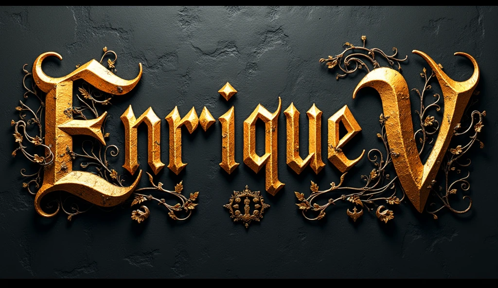 Create the lettering (Enrique V Rey de Inglaterra) in bold and imposing ...