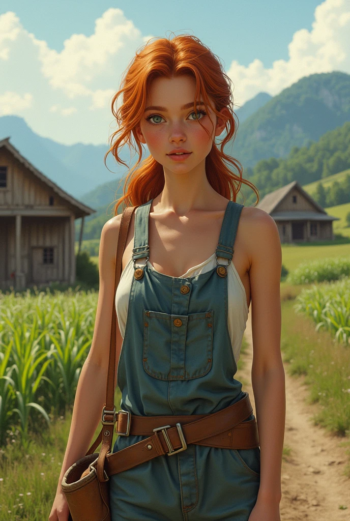 A 22-year-old girl from the farm - SeaArt AI