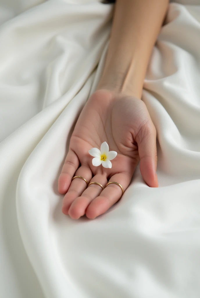 Close-up of a woman's hand, palm facing down. The hand is located in ...