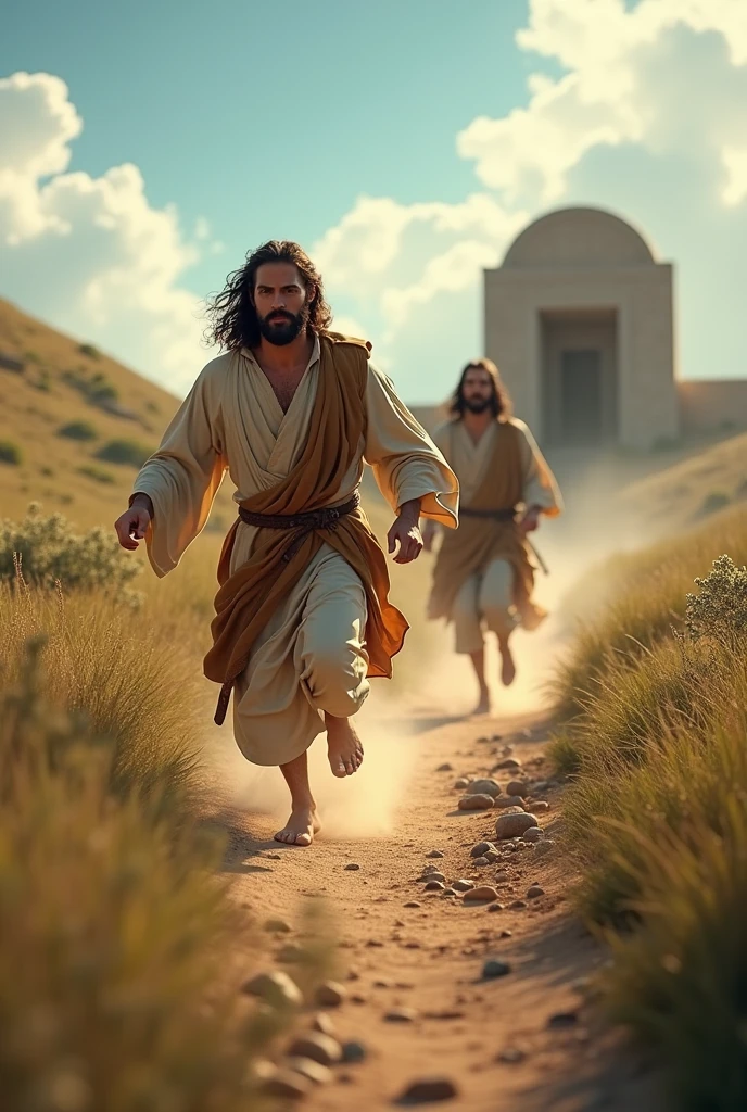 Biblical story : 3D image in HD . And Peter and the other disciple ...