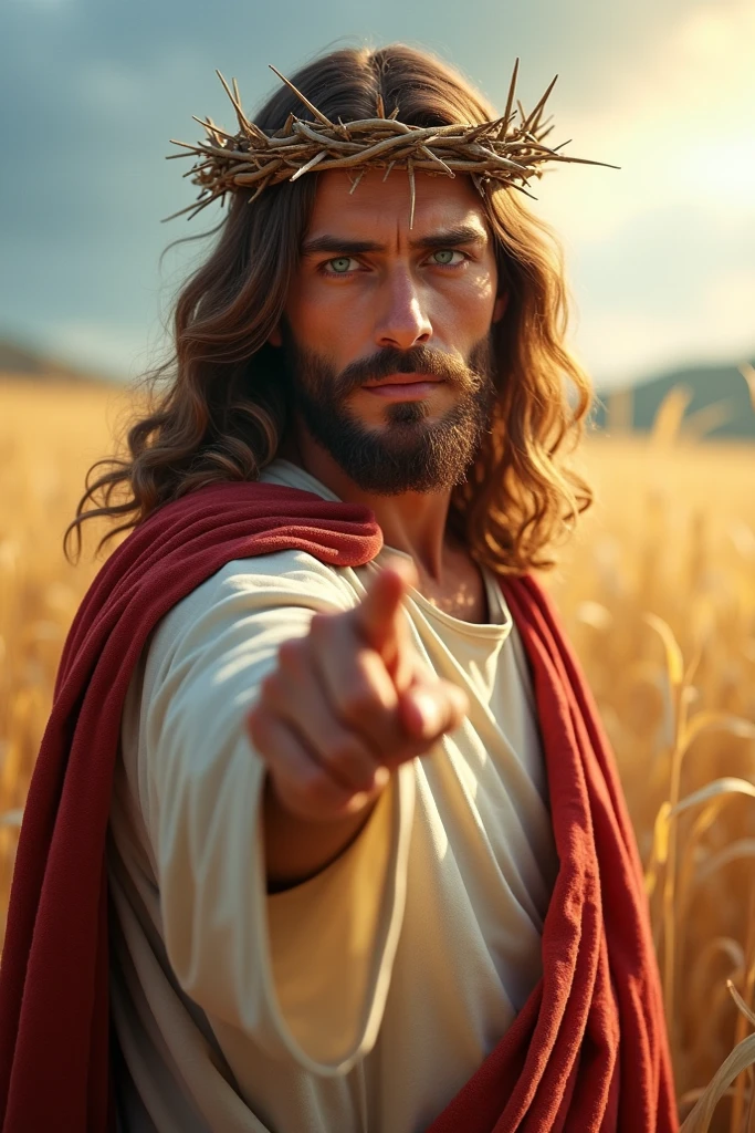 A highly detailed and artistic depiction of a man representing Jesus ...