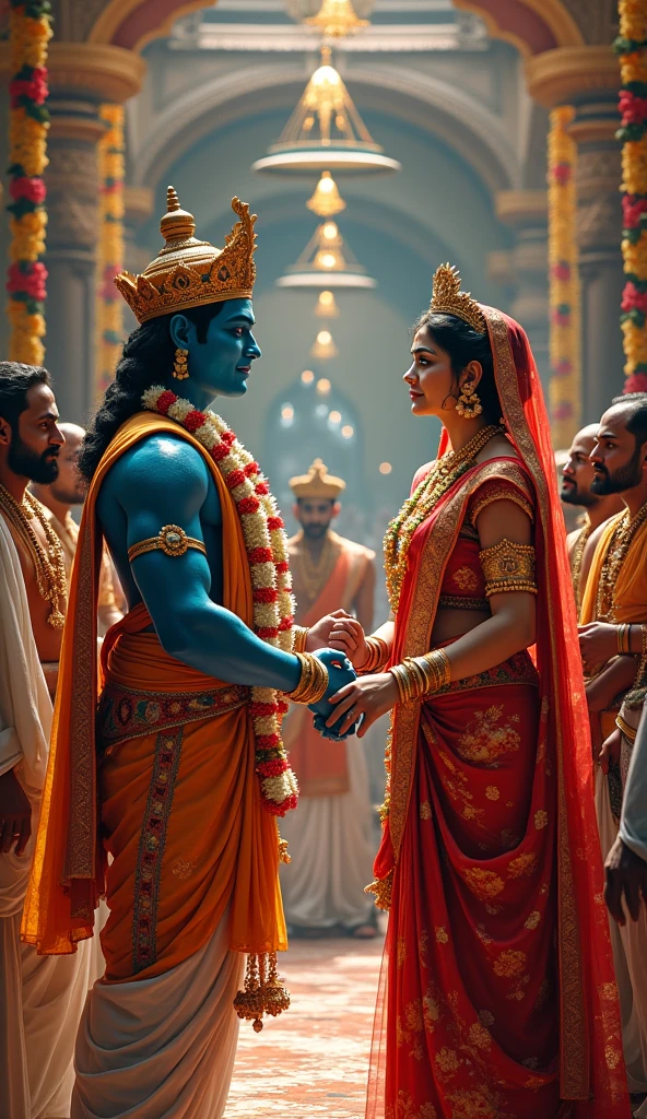 "An intricately detailed and colorful depiction of a royal wedding ...