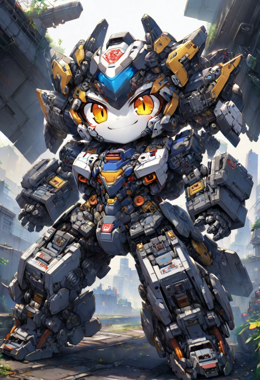 Chibi, super deformed, mecha, smile, cool pose, ultra detailed - SeaArt AI