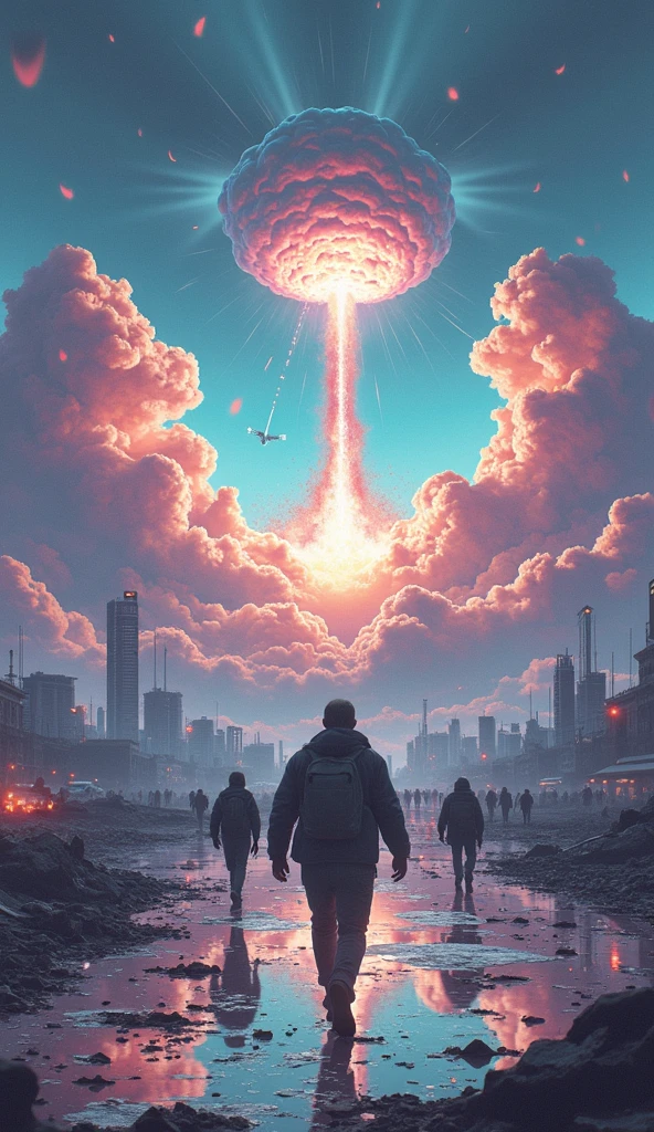 A nuclear bomb exploding in a war - SeaArt AI