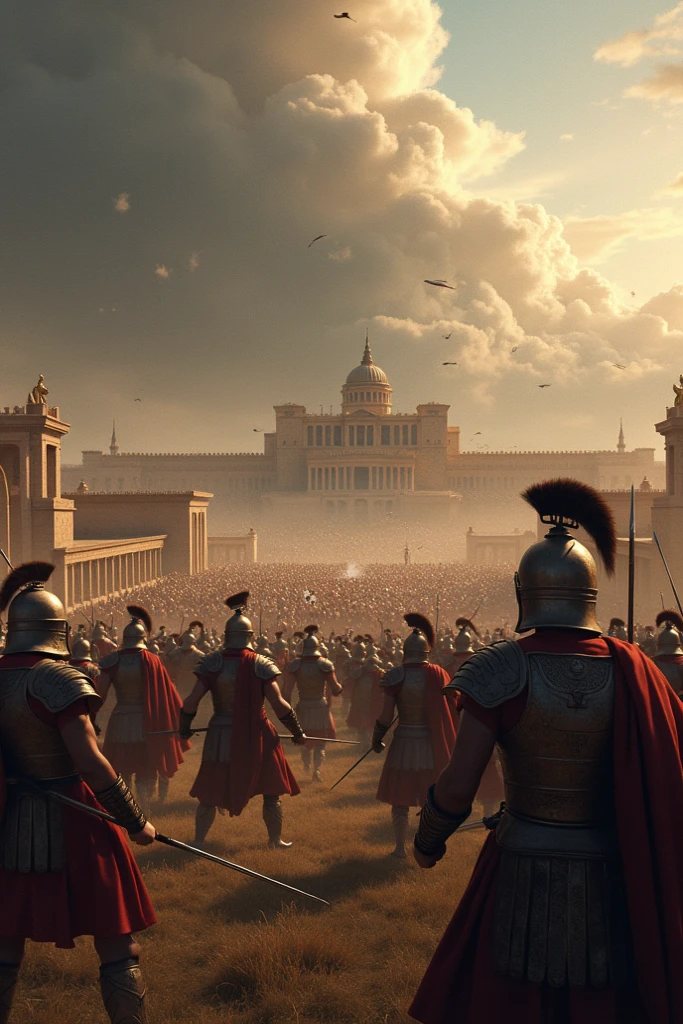 "Epic scene of the Trojan War with warriors in armor fighting on the ...