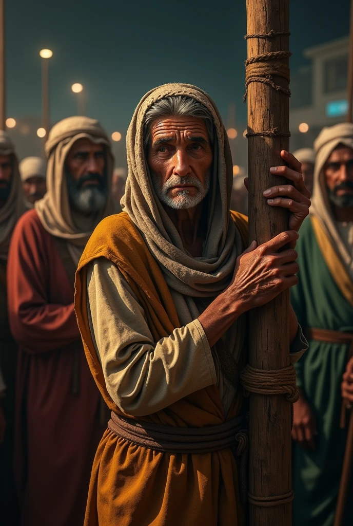(photorealism:1.2), an old arab woman , 60 years old , shabbily dressed ...
