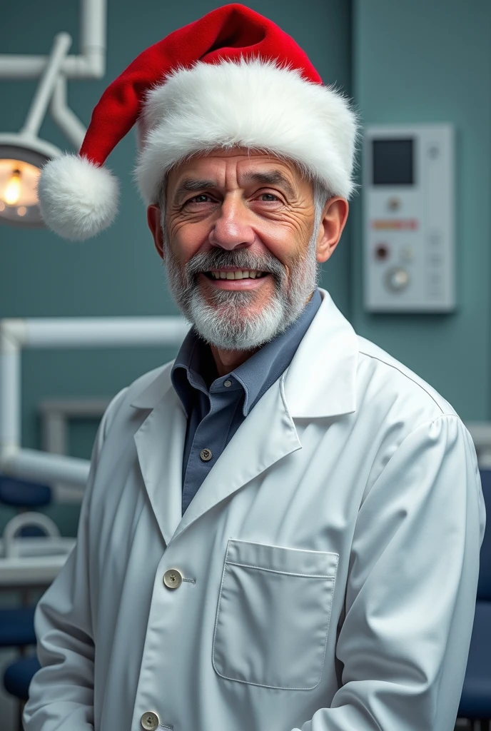 Ultra realistic image of a dentist wearing Santa Claus hat - SeaArt AI