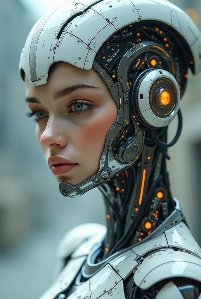 Half-human half-robotic woman - SeaArt AI