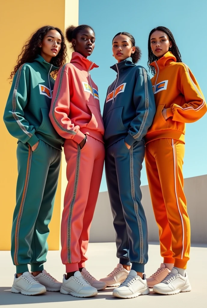 Create a montage of different tracksuit models with various color ...