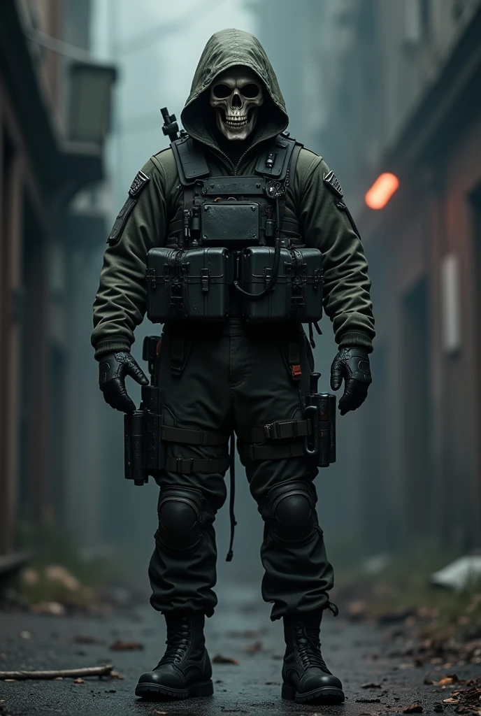 A man wearing a skull mask and special forces military clothing - SeaArt AI