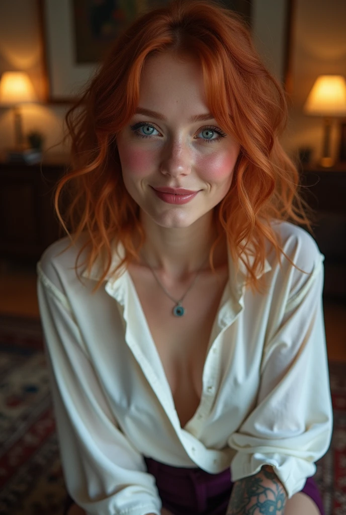 Lena Paul, 30 years, redhead, Blue Eyes, Delicate, contour powder - SeaArt AI