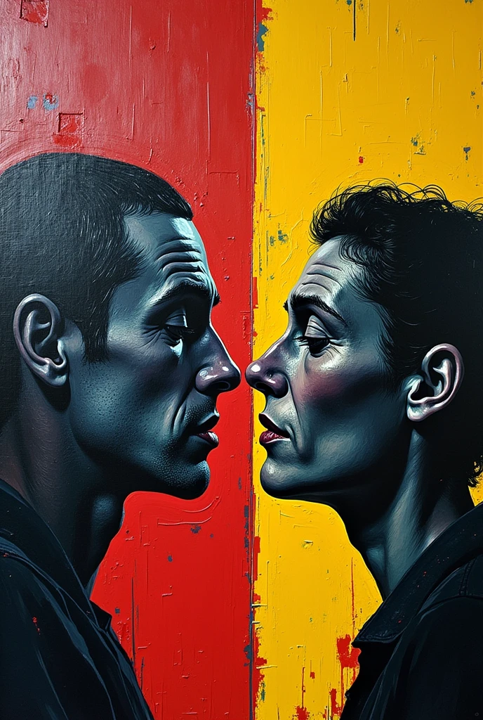 In the center, where both styles intersect, the shadows of ...