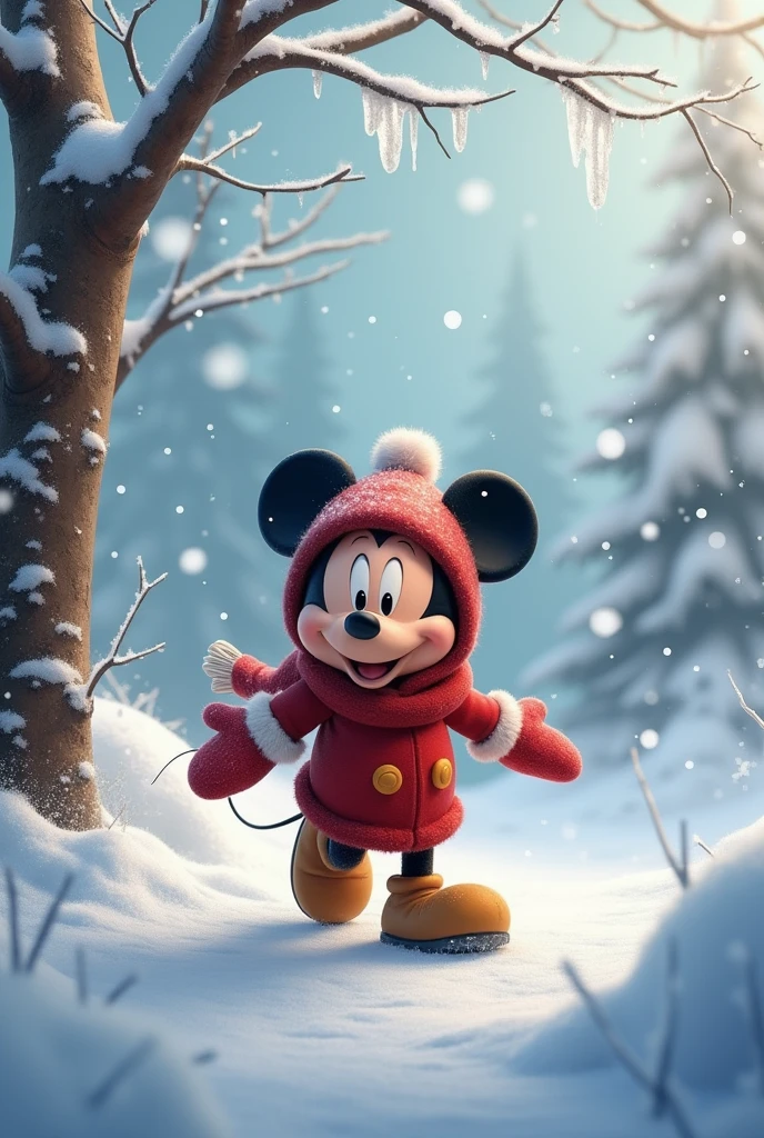 Mickey Mouse in winter - SeaArt AI