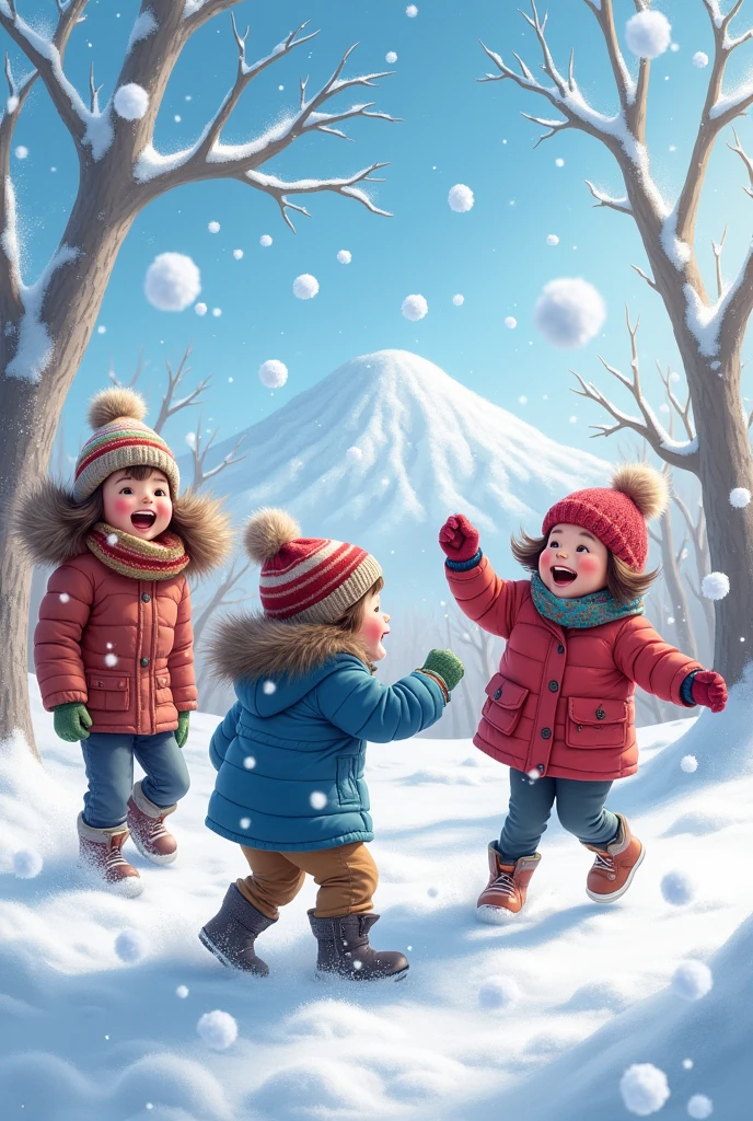 Snowball fight - SeaArt AI