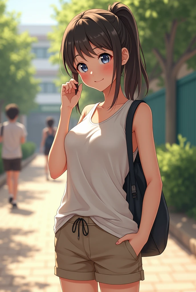 Young student wearing short clothes because of the heat - SeaArt AI