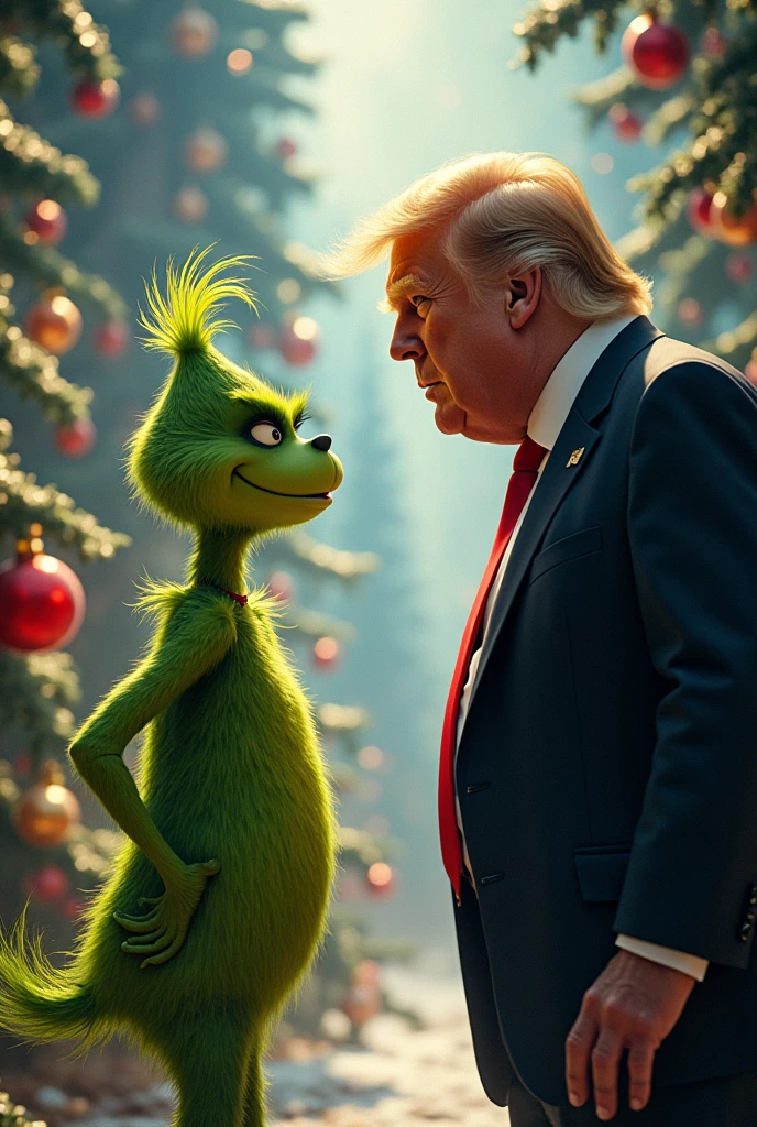 Grinch met donald trump - SeaArt AI