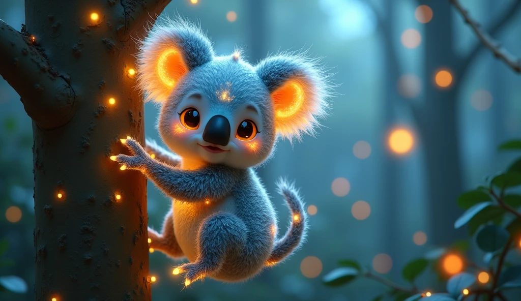 "A whimsical alebrije combining the cuddly body of a koala with the ...