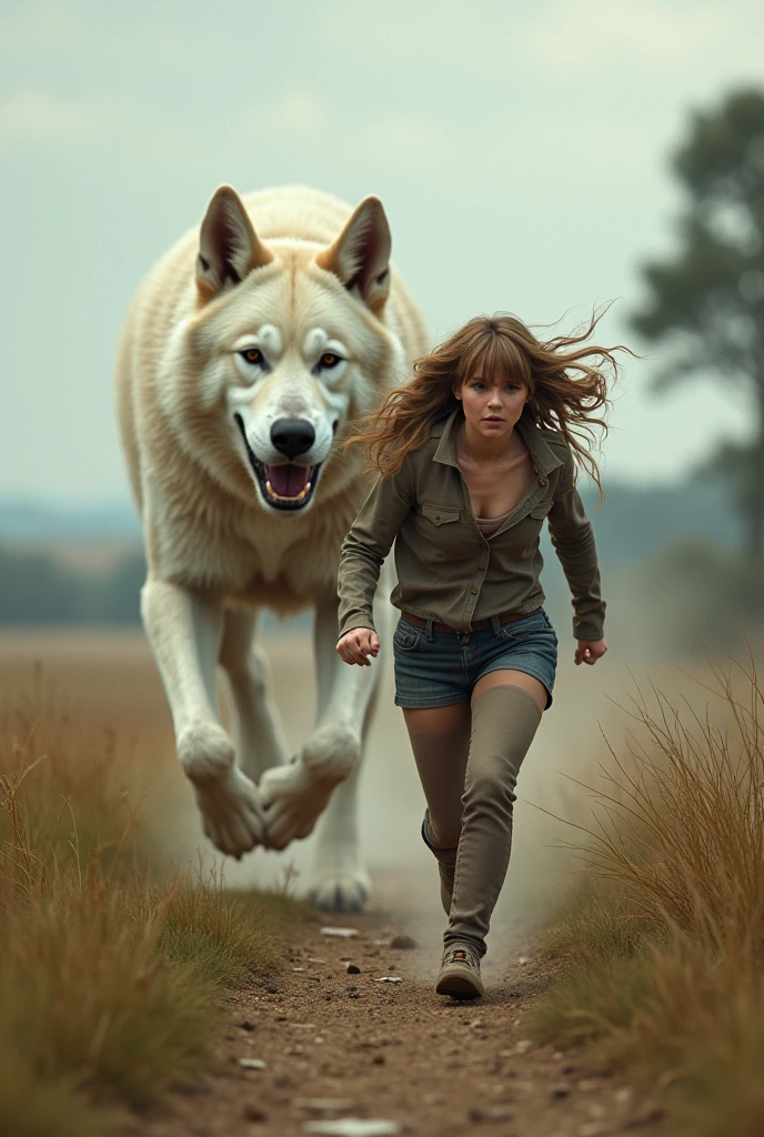 A rural scene featuring a naturally proportioned woman (neither too ...