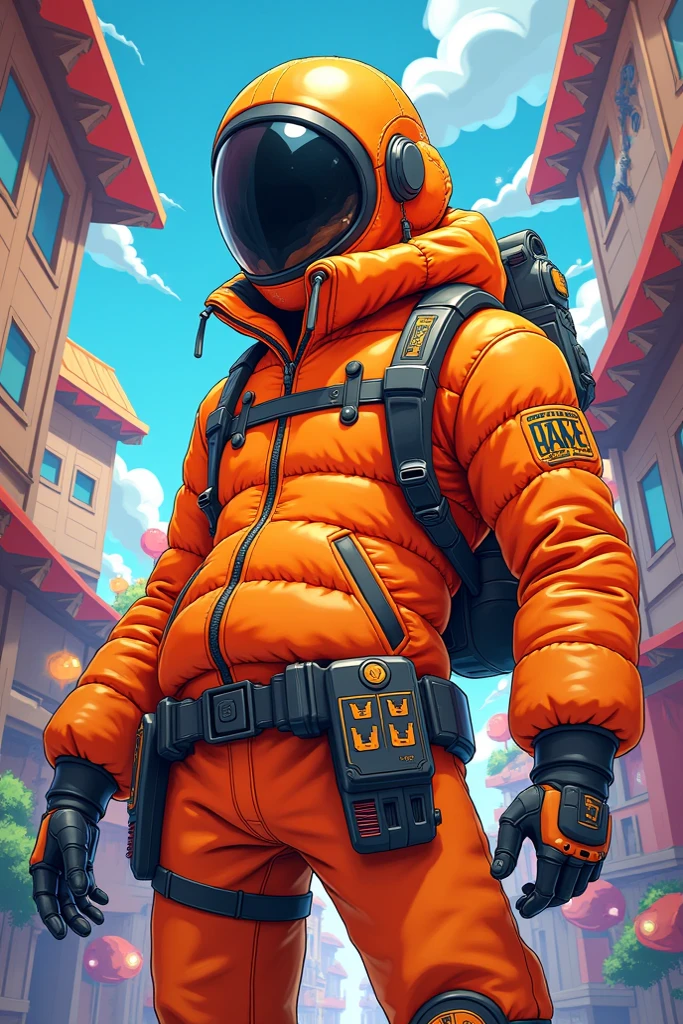 Bame ,,NPC” in orange with Fortnite Strank anime - SeaArt AI