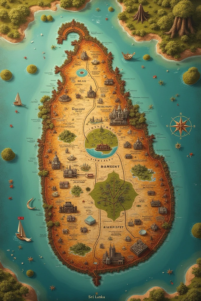 Sri Lanka 3000 year map - SeaArt AI