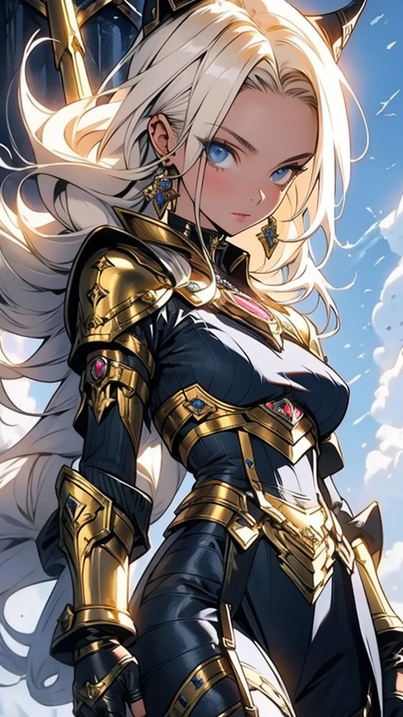 Woman, fantasy metal armor, - SeaArt AI