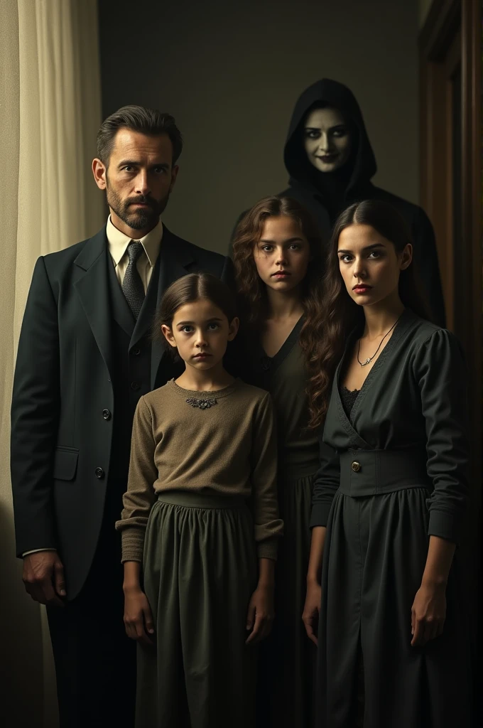 1900-style photo of a family , without too many expressions - SeaArt AI