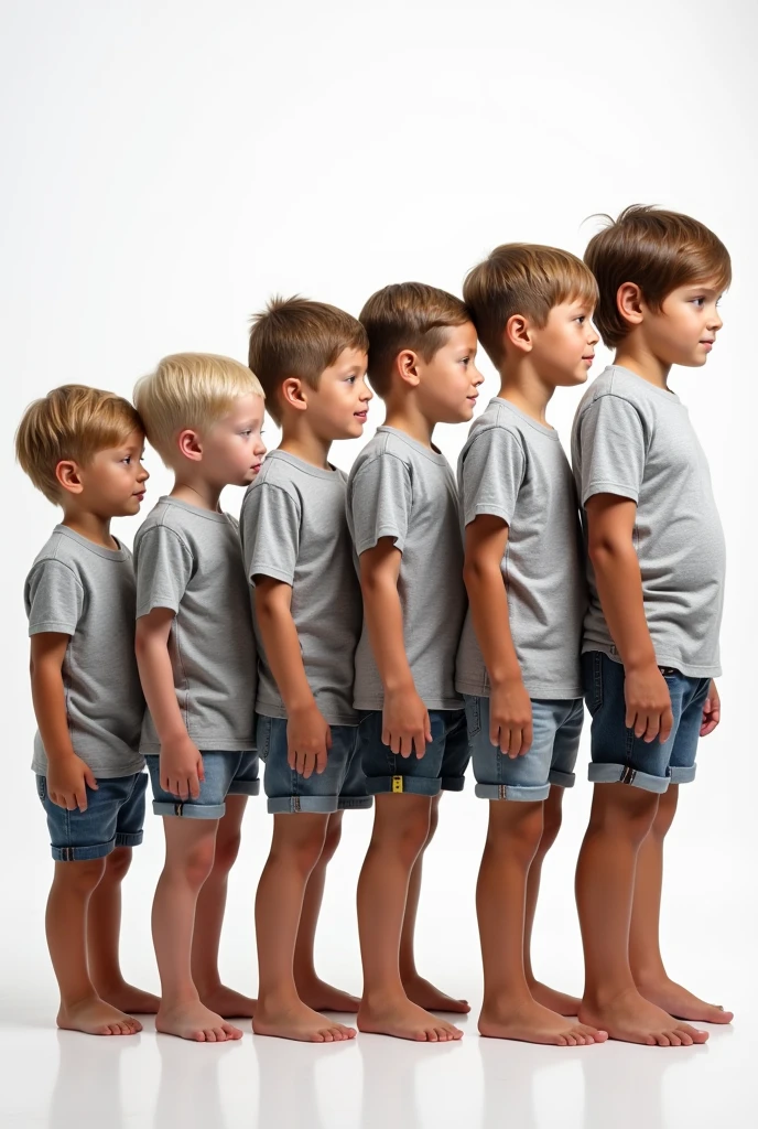 The photo shows 10 shots of the same boy at different ages. Starting at ...