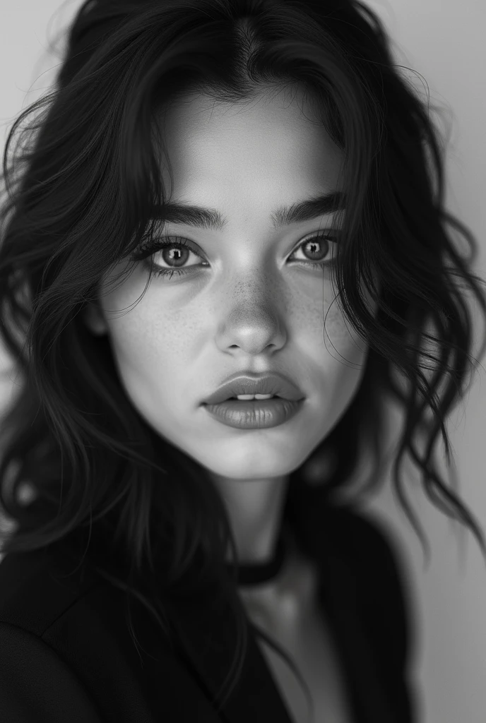 Instagram model, , black and white mixed, pretty young face, looking ...