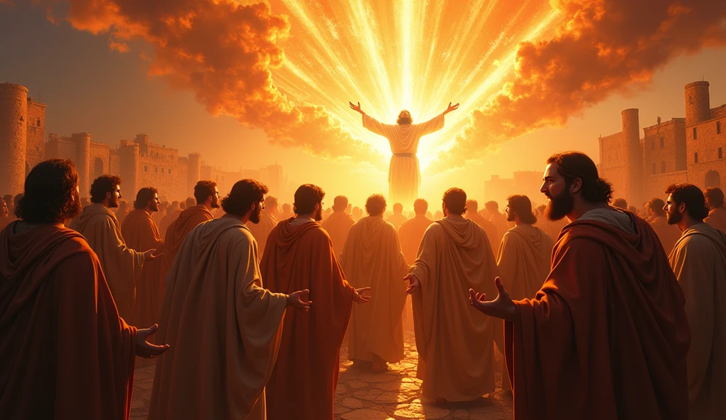 "A powerful scene depicting the moment of Pentecost in Jerusalem ...
