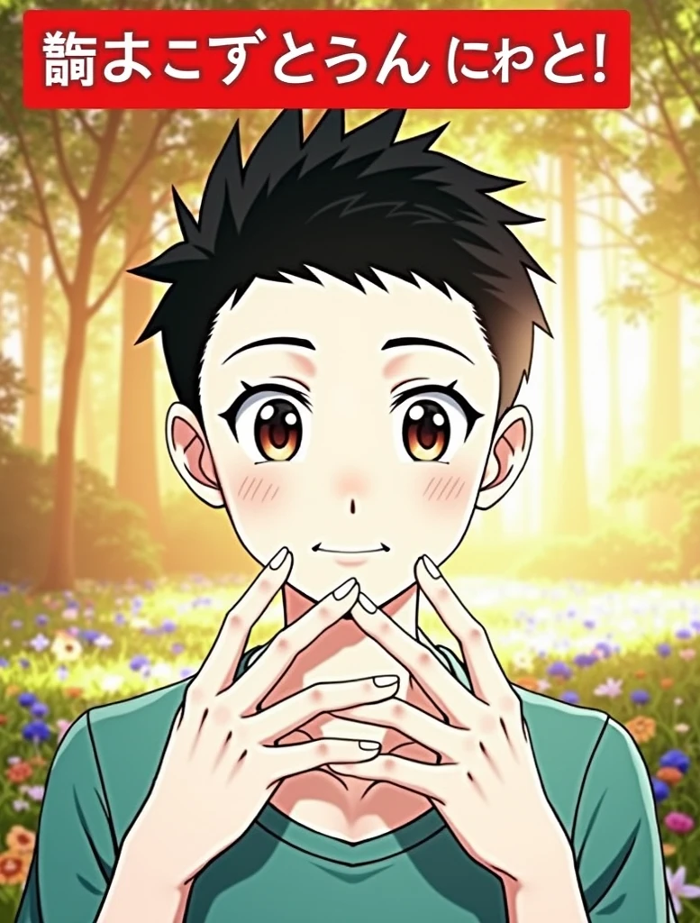 20-year-old male anime character , Normal clothes , Standing with a ...