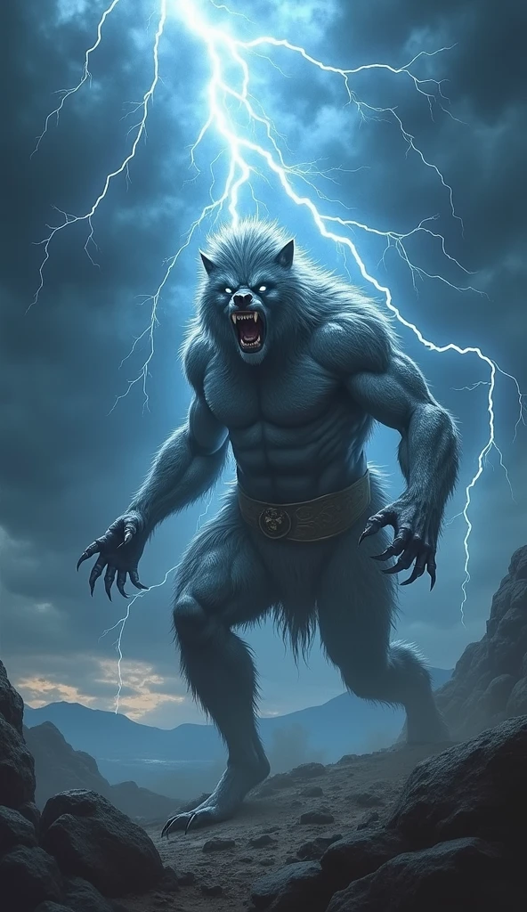 An epic scene of King Lycaon being transformed into a werewolf by Zeus ...