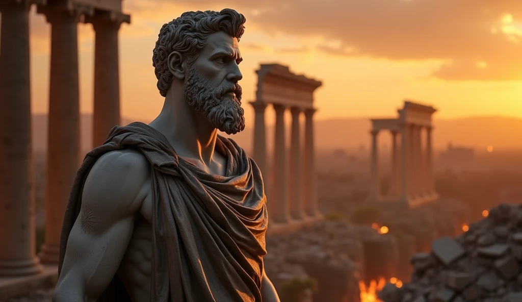Stoic man in a proud pose . The character has an expression of pride ...