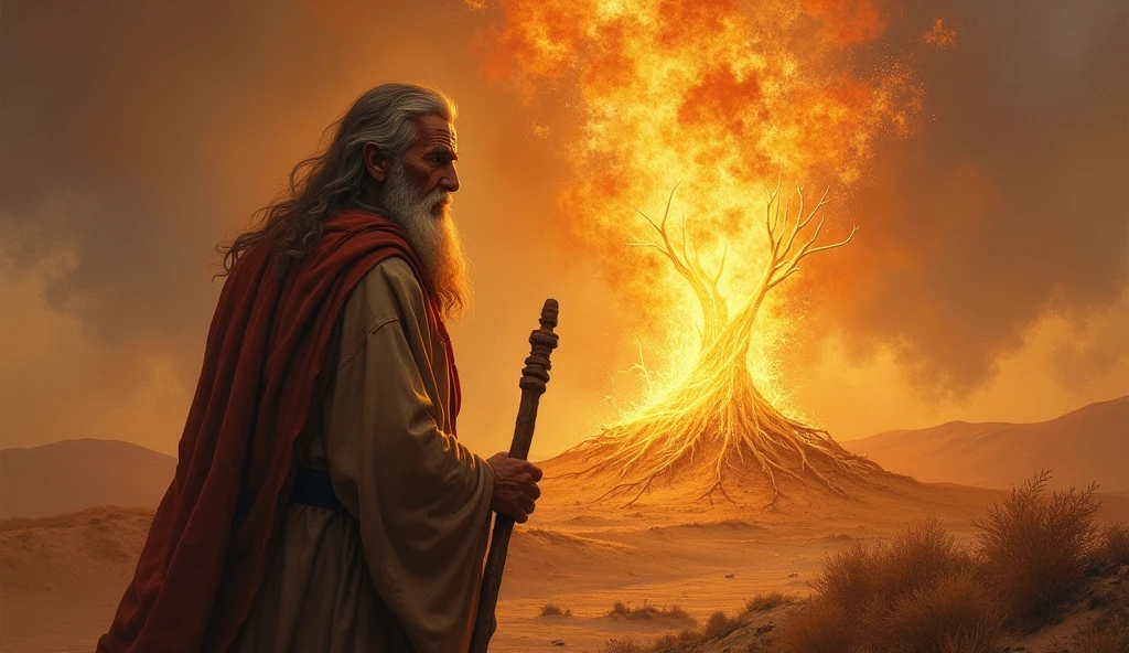 “Moses, 3000 years ago, standing before the burning bush with his staff ...