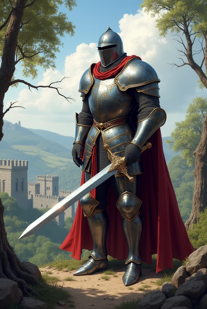 Medieval knight, with a large sword - SeaArt AI
