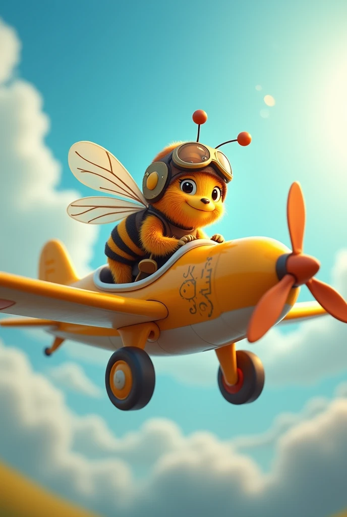 Honey bee is pilot for aeroplane name trip bee Travels - SeaArt AI